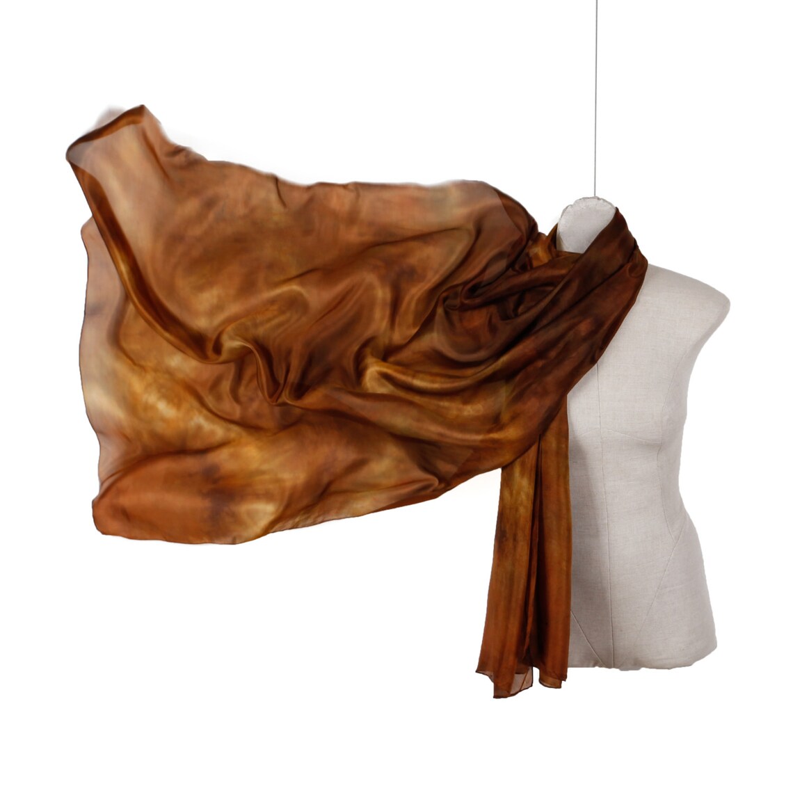 Brown silk scarf for women / brown silk shawl for women / | Etsy