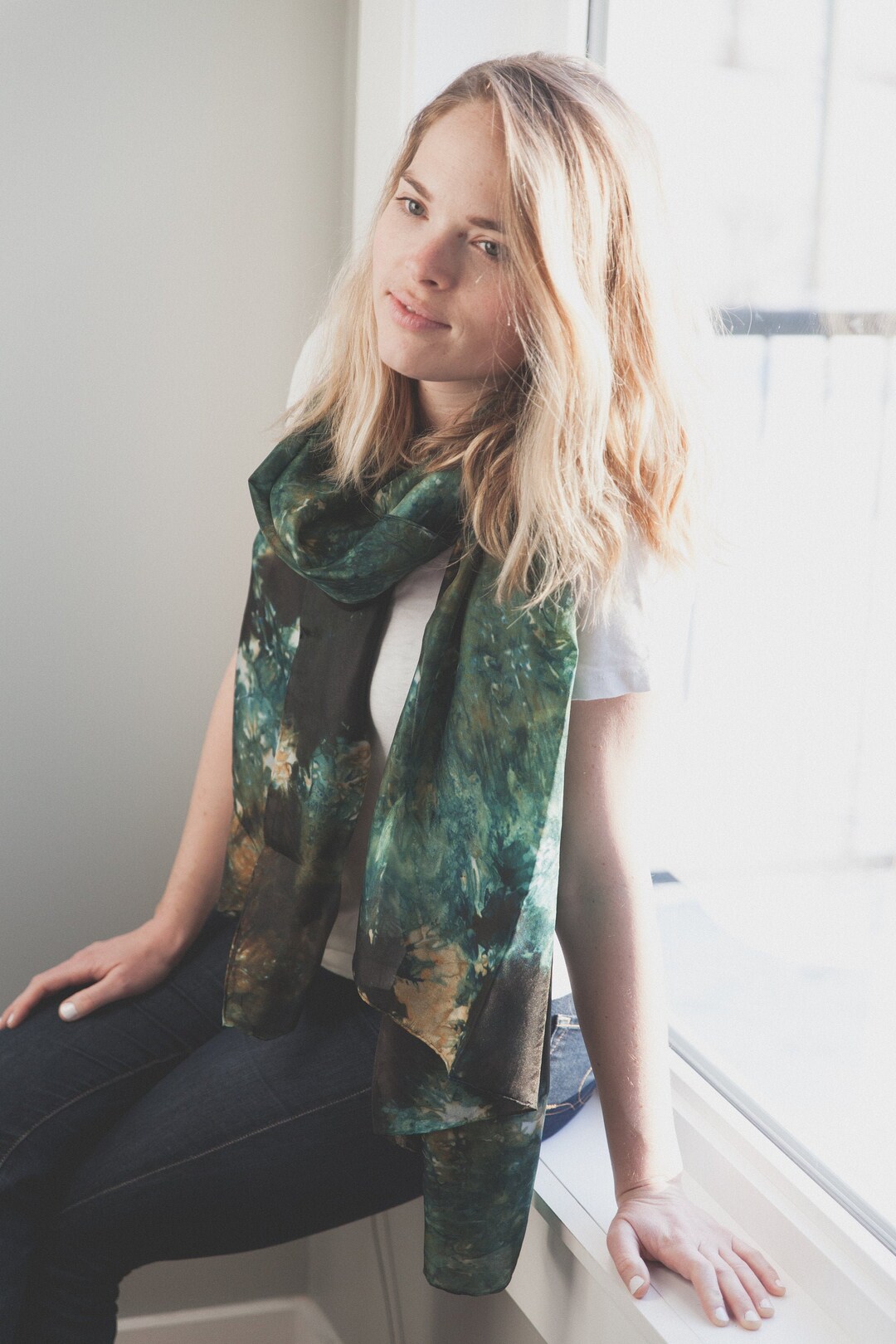Green Evening Shawl, Silk Shawl, Mod Scarf - Etsy