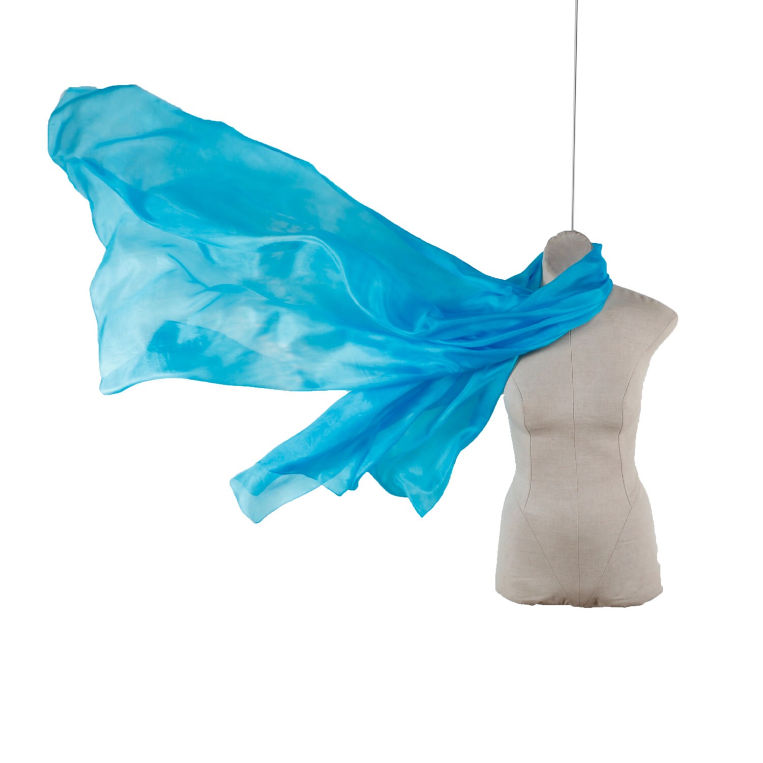 Light Turquoise Silk Scarf / Large Summer Scarf / Lightweight | Etsy