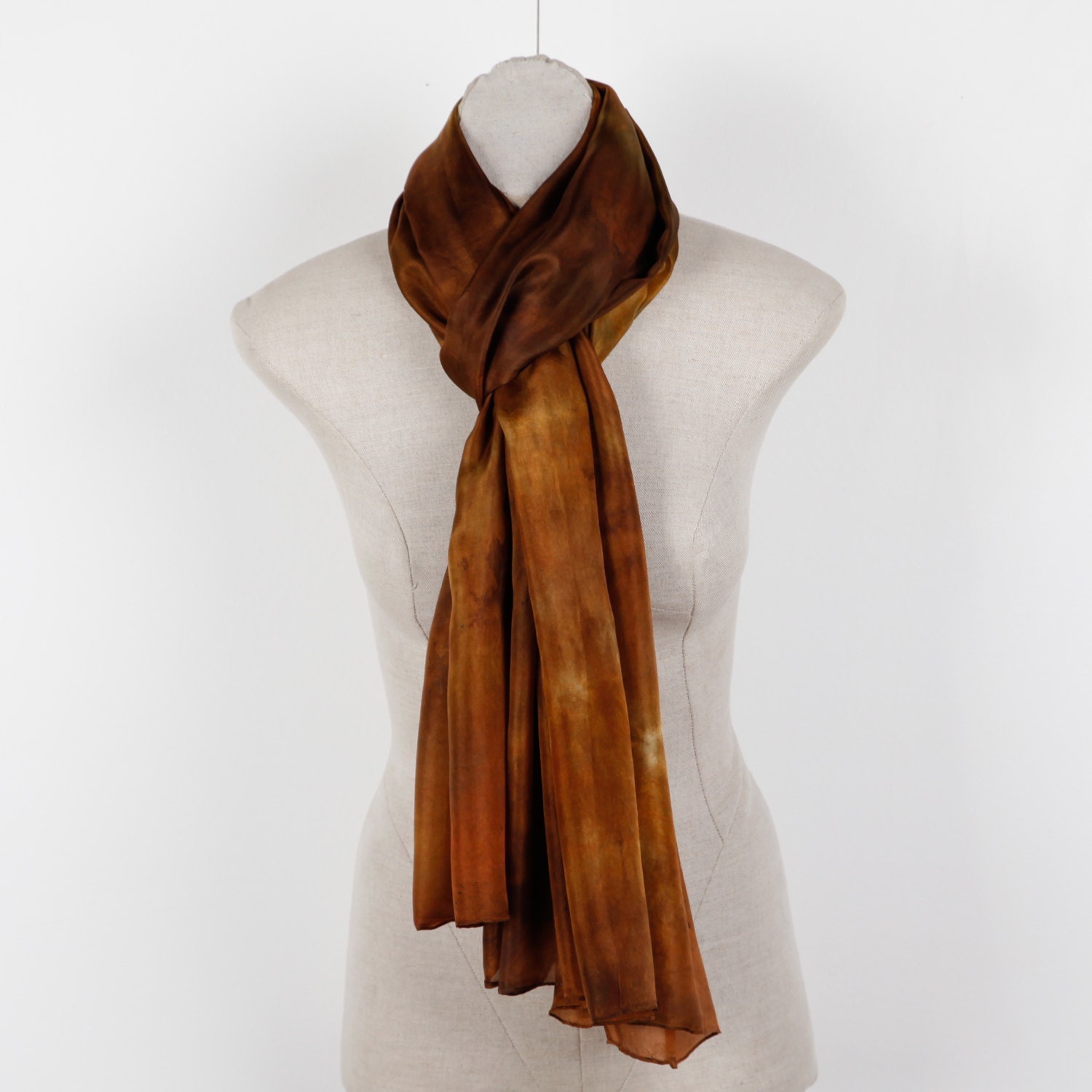 Brown Silk Scarf for Women / Brown Silk Shawl for Women / - Etsy