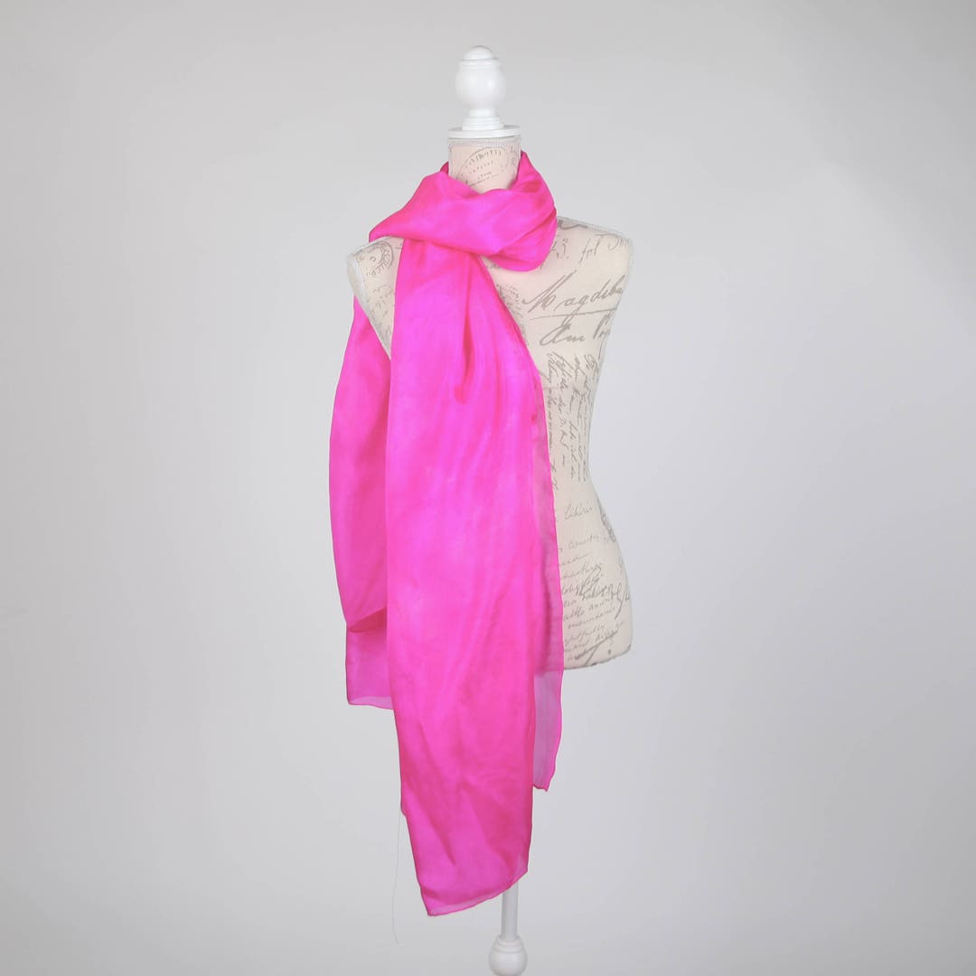 Oversized Pink Scarf, Gift for Her, Silk - Etsy