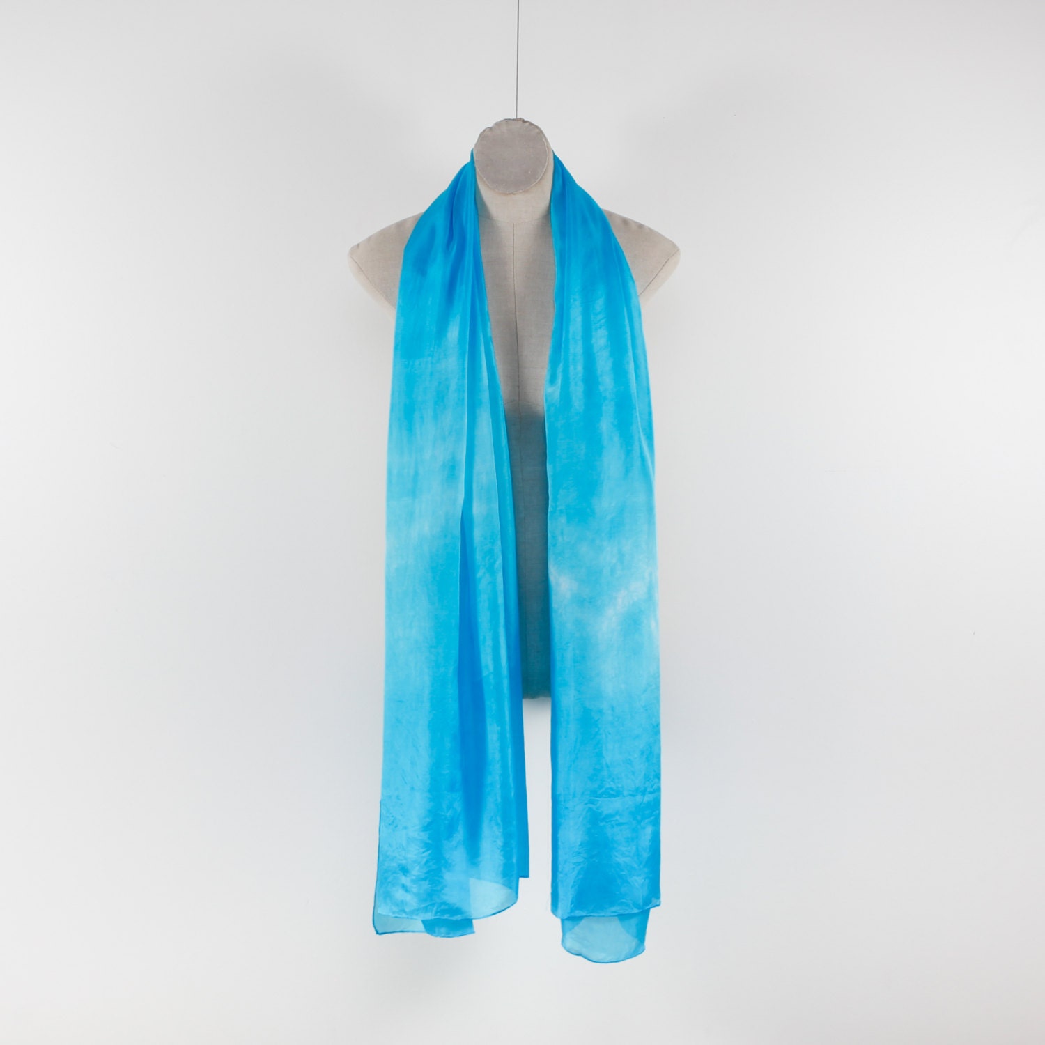 Light Turquoise Silk Scarf / Large Summer Scarf / Lightweight | Etsy