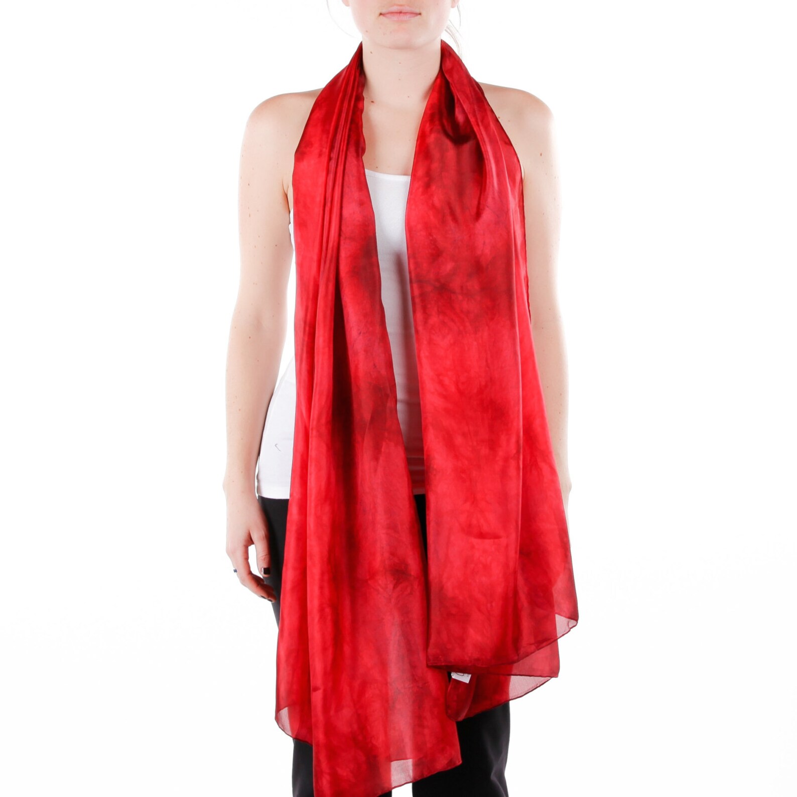 Red Silk Scarf Evening Silk Scarf Oversize Red Scarf | Etsy