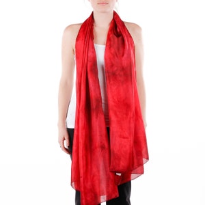 Red Silk Scarf, Evening Silk Scarf, Oversize Red Scarf, Aesthetic ...