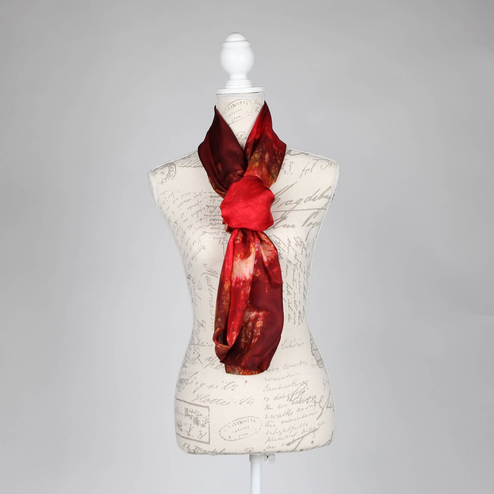 Trendy Red and Gold Circle Scarf / Red and Olive Silk Infinity - Etsy ...
