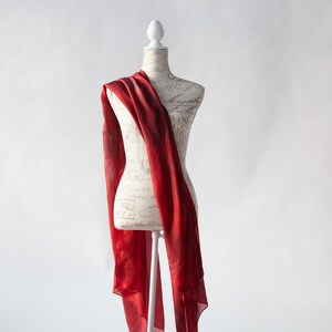 Deep Red Silk Scarf / Magnificent Chinese Red Sil Scarf / Large Red ...