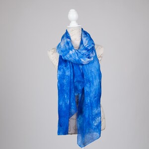 Bright Blue Silk Scarf / Magnificent Sapphire Blue Shawl / Blue ...
