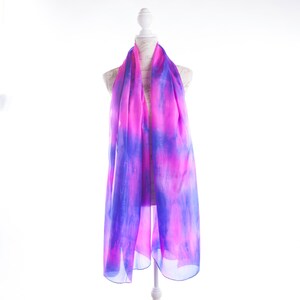 Bright Pink and Blue Silk Scarf /magnificent Shocking Pink and Blue ...