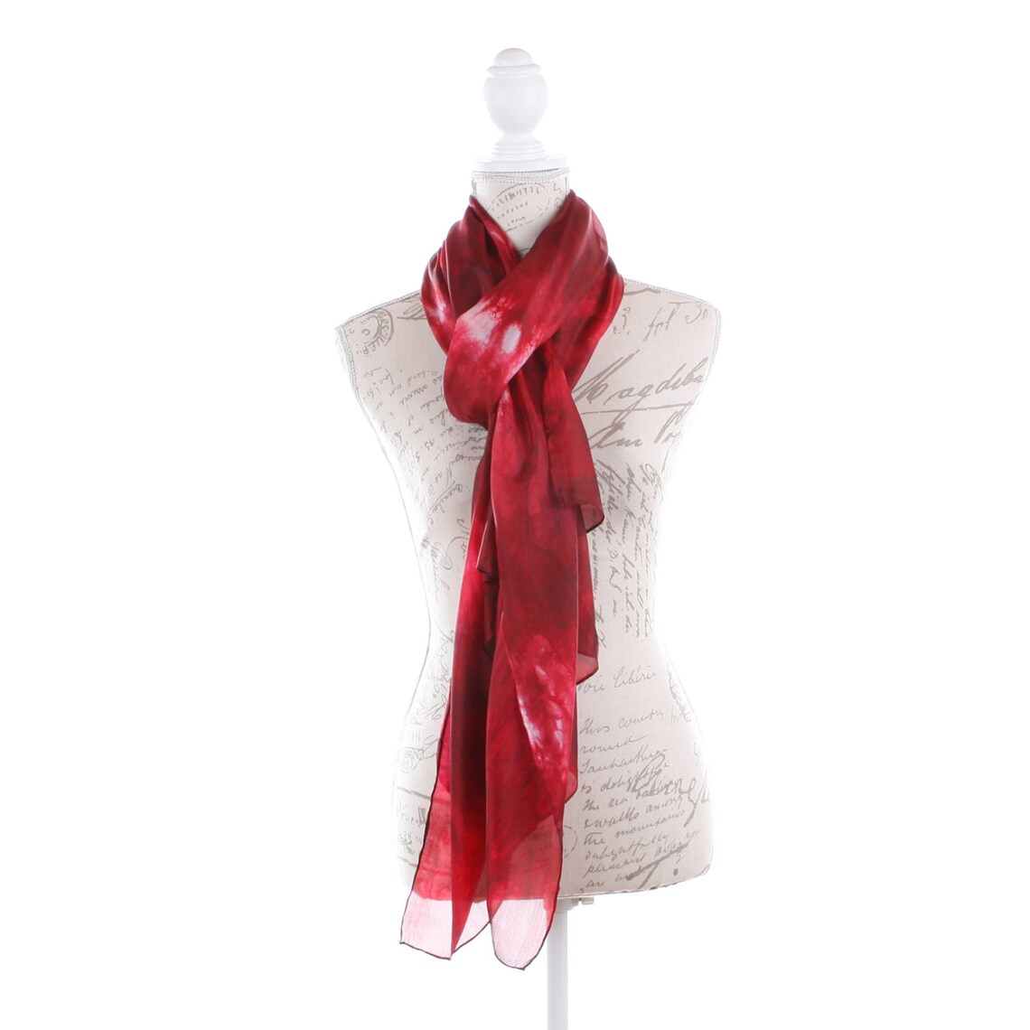 Red Valentine Scarf / Red Scarf for Her / Dark Red Silk Scarf | Etsy