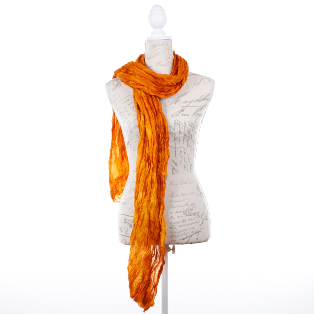 Burned Orange Scarf, Silk Scarf, Oversized Scarf, Lightweight Scarf - Etsy