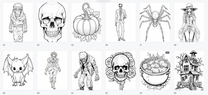 Spooky Halloween Digital Coloring Pages | Printable Set for Kids ...