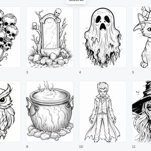 Spooky Halloween Digital Coloring Pages | Printable Set for Kids ...