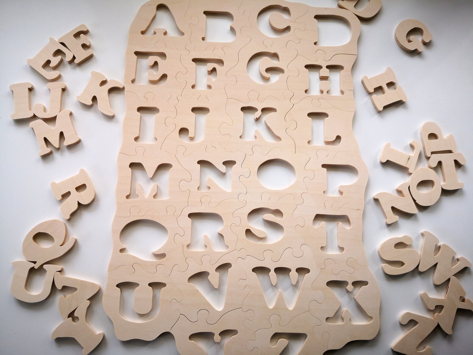Jigsaw Puzzles, Alphabet Puzzle, Wooden Montessori Toys, Coloring, - Etsy