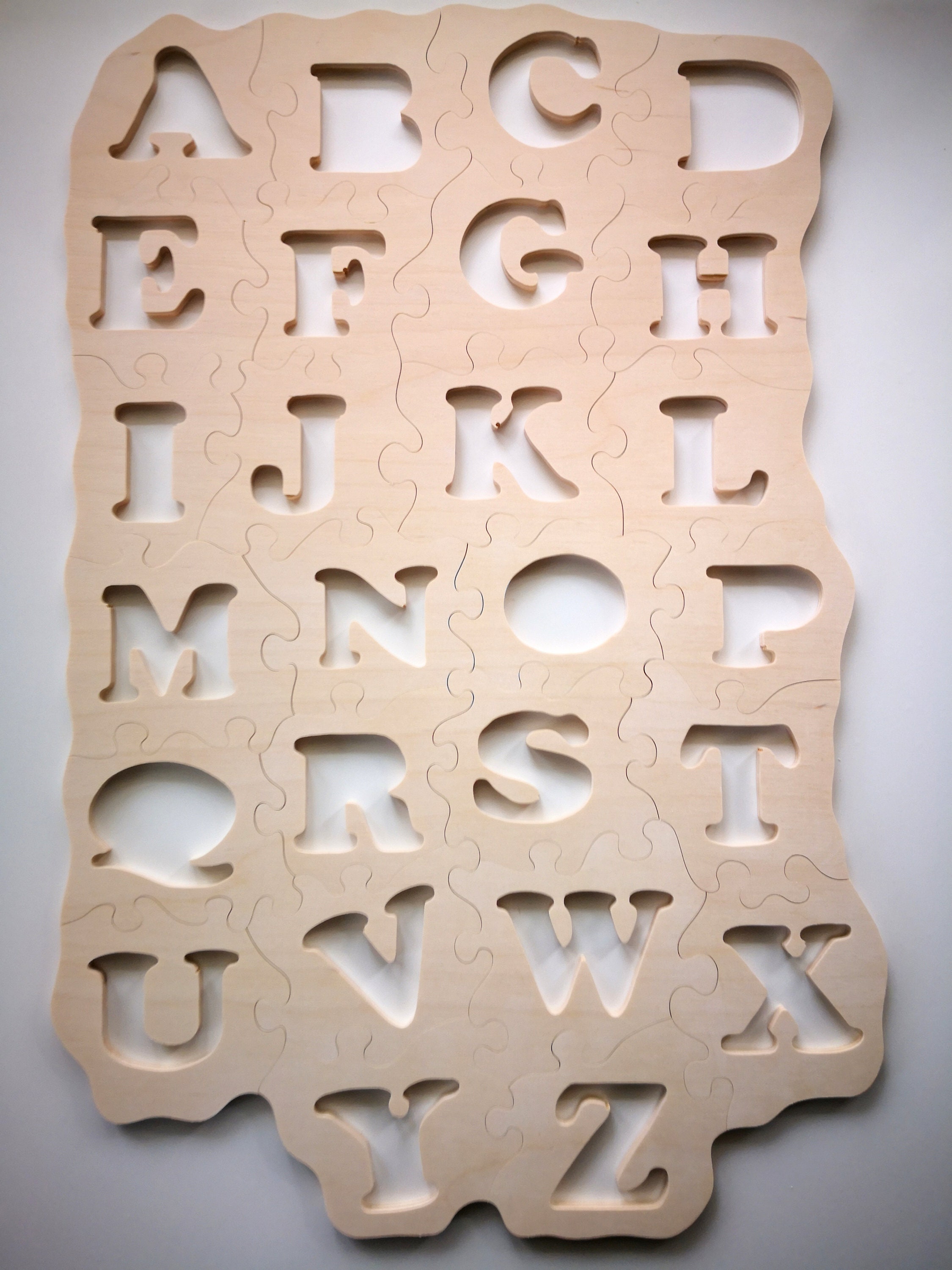 Jigsaw Puzzles, Alphabet Puzzle, Wooden Montessori Toys, Coloring, - Etsy