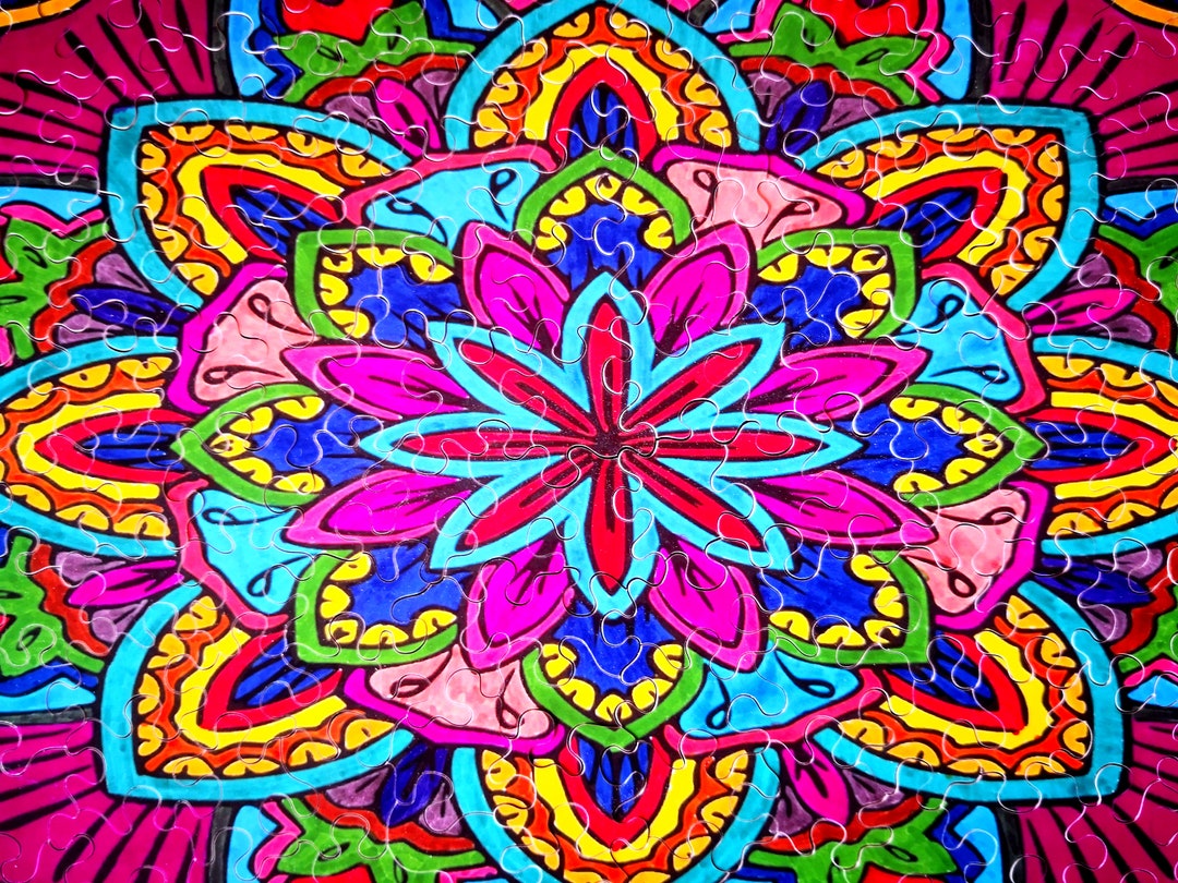 Lucky Flower , Brain Teaser Wooden Jigsaw Puzzle for Adults /colorfull ...