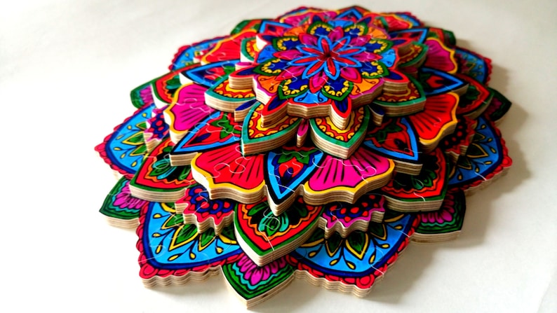 3D Hand-cut Birch Wood Puzzle - Triple Layer Wooden Jigsaw Gift for ...