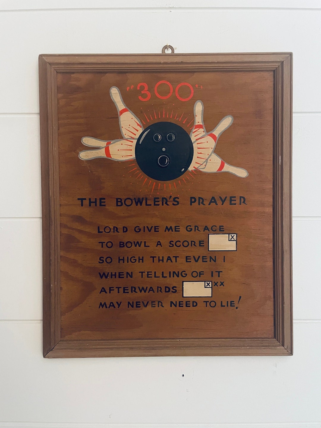 Bowlers Prayer Plaque Kitchy Wood Plaque 300 Game - Etsy