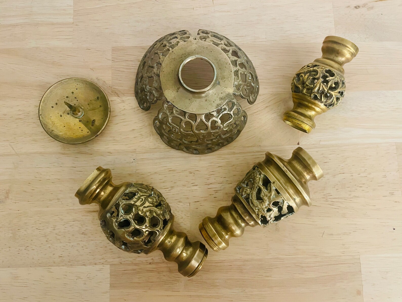 Vtg 70s Brass Filigree Candle Holder - Etsy