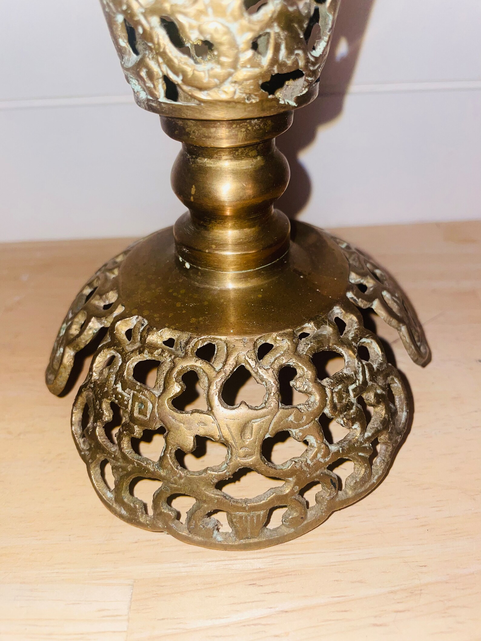Vtg 70s Brass Filigree Candle Holder - Etsy