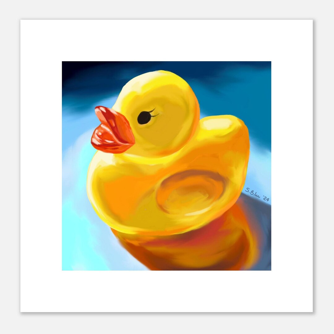 Rubber Ducky | Fine Art Print | Adorable Impressionist Ducky Digital ...