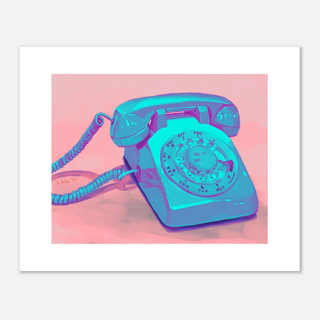Baby Blue Rotary Phone | Realism Fine Art Print | Original Digital Art ...