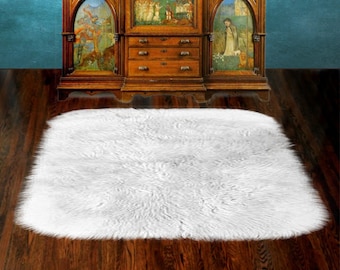 New Shaggy White Faux Fur Fireplace Mantle Dresser Scarf - Etsy