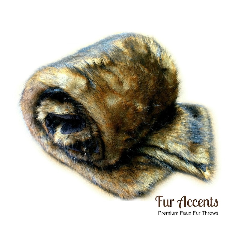Golden Brown Grizzly Bear Skin - Wolf Throw Blanket - Premium Faux Fur ...