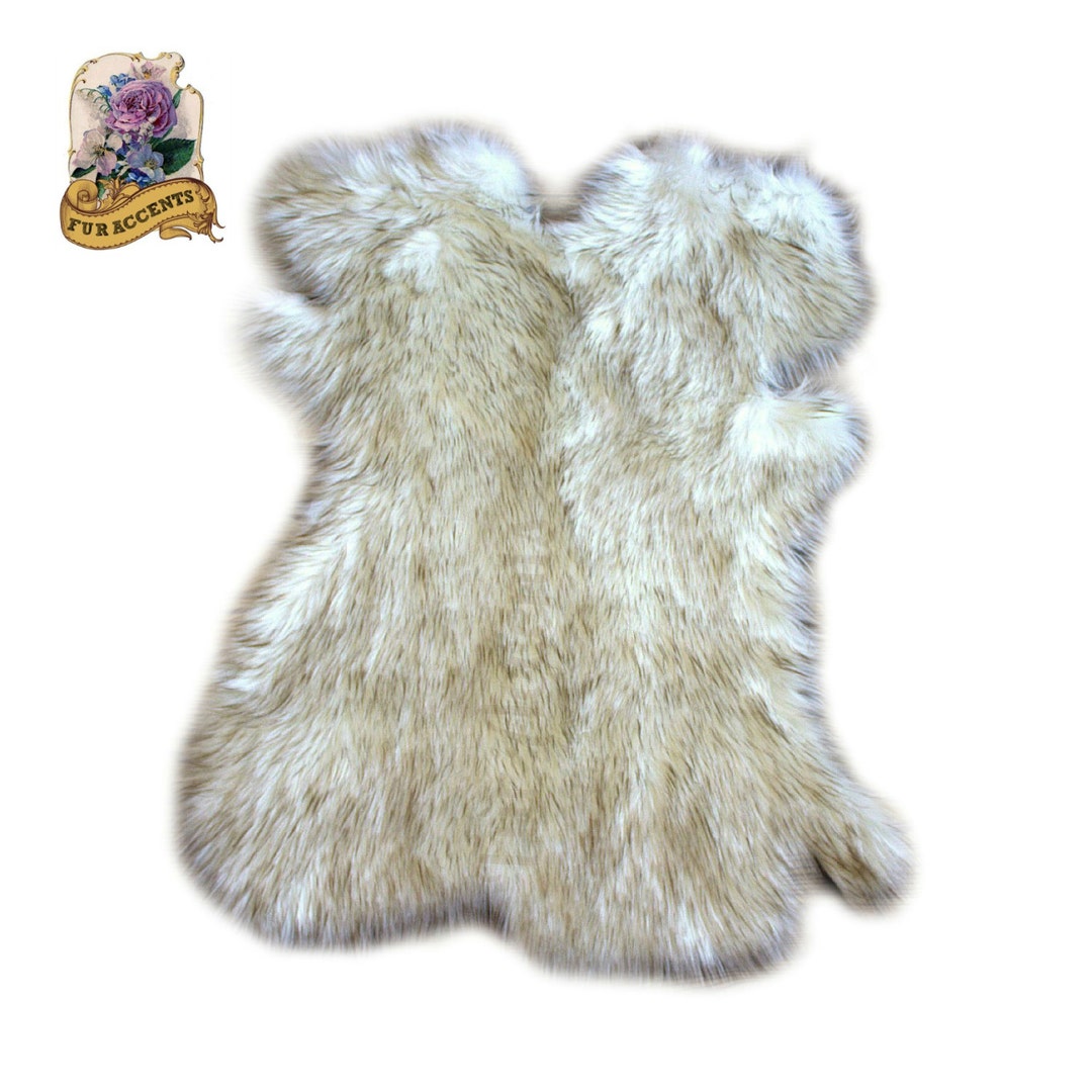Premium Faux Fur Pelt Skin Hide Shape Area Rug - Carpet - Sheepskin ...