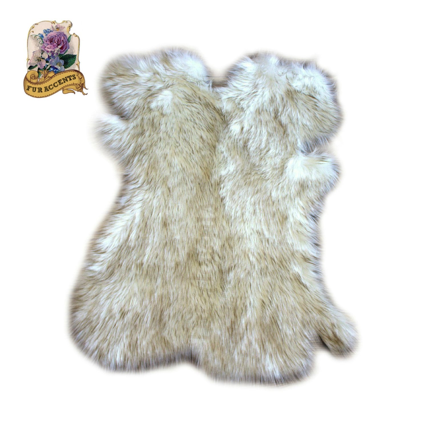 Premium Faux Fur Pelt Skin Hide Shape Area Rug - Carpet - Sheepskin ...