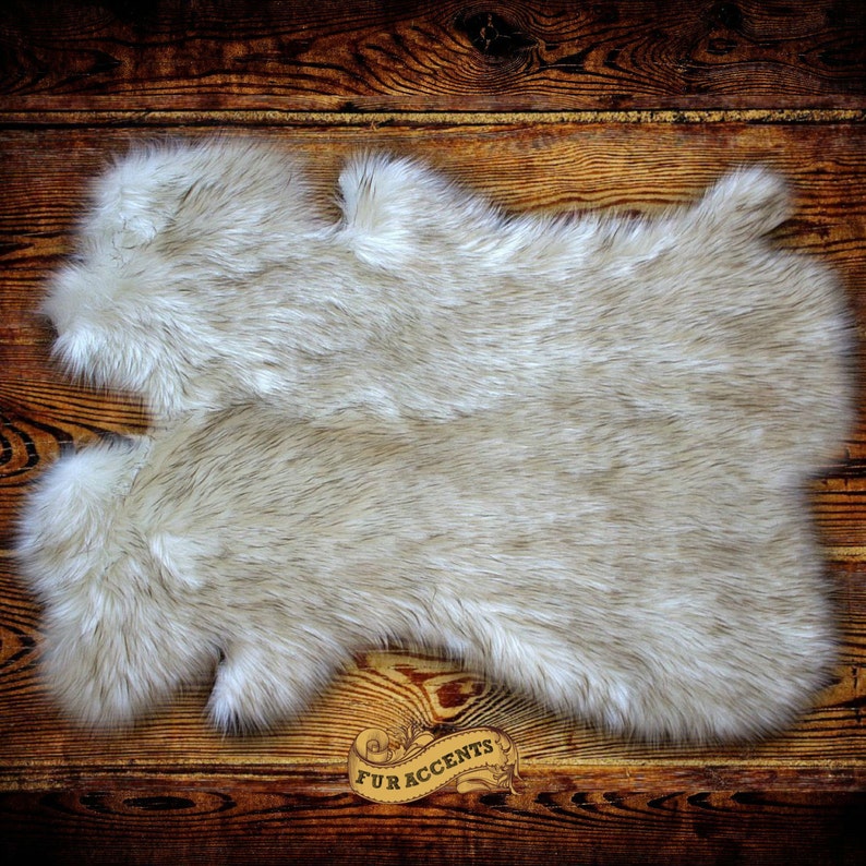 Premium Faux Fur Pelt Skin Hide Shape Area Rug Carpet - Etsy