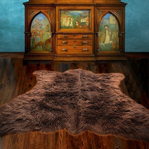 Bear Skin Rug, Realistic, Lifesize, Shaggy Faux Fur Area Rug, Throw Rug ...