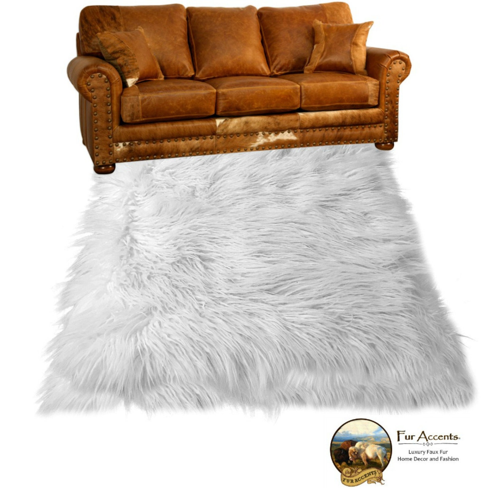 Shaggy Faux Fur Area Throw Rug - Fake Sheepskin Shag - Pelt Rug ...