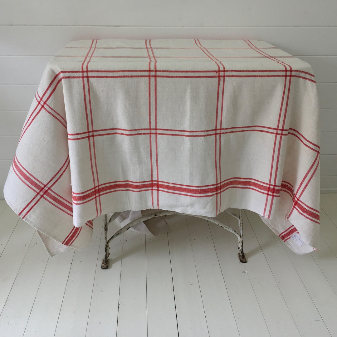 NCT1112 Red Stripe Tablecloth Linen for Cafe Tables Small Tables With ...