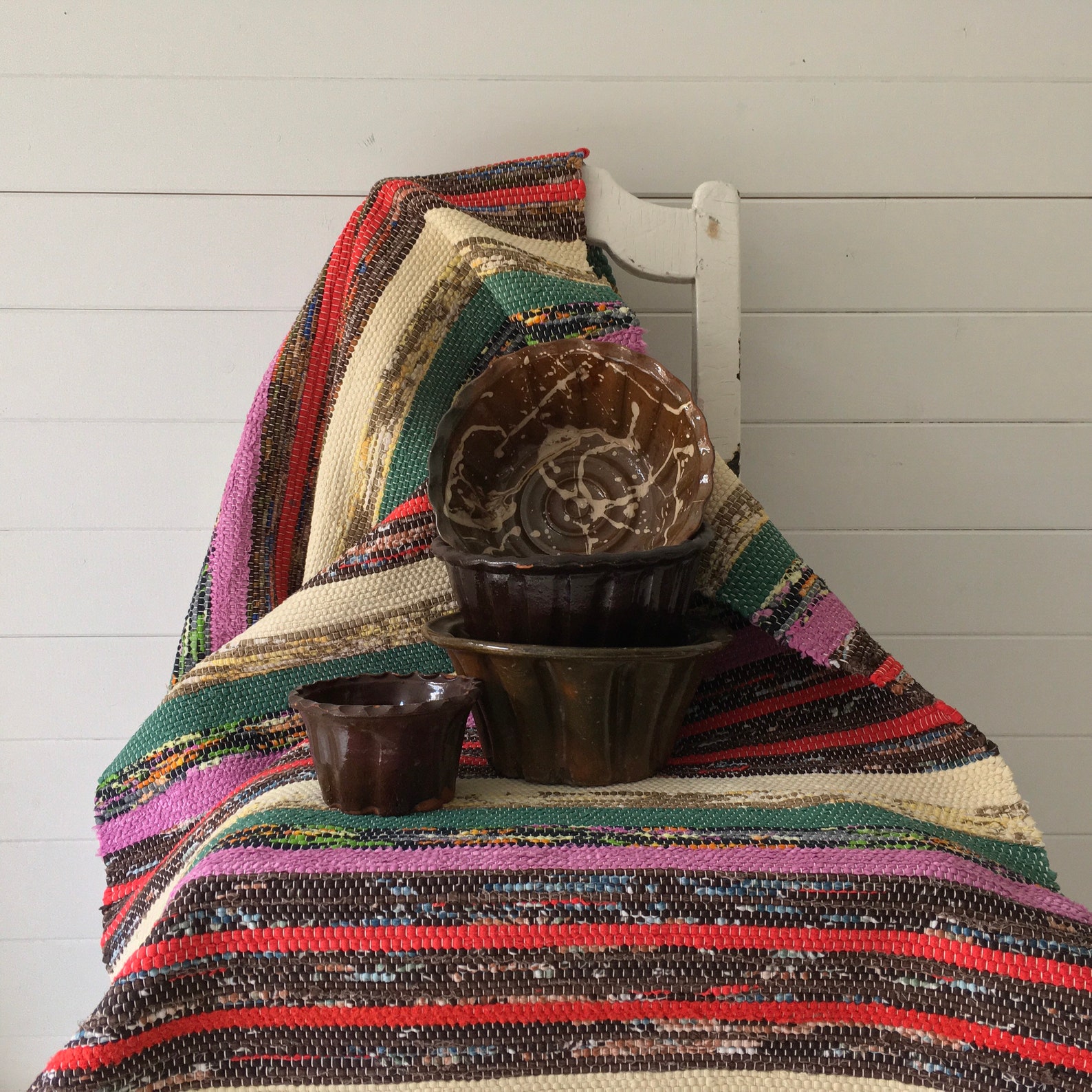 Vintage Swedish Rag Rug Orange Green Brown Stripey Rag Rug - Etsy UK