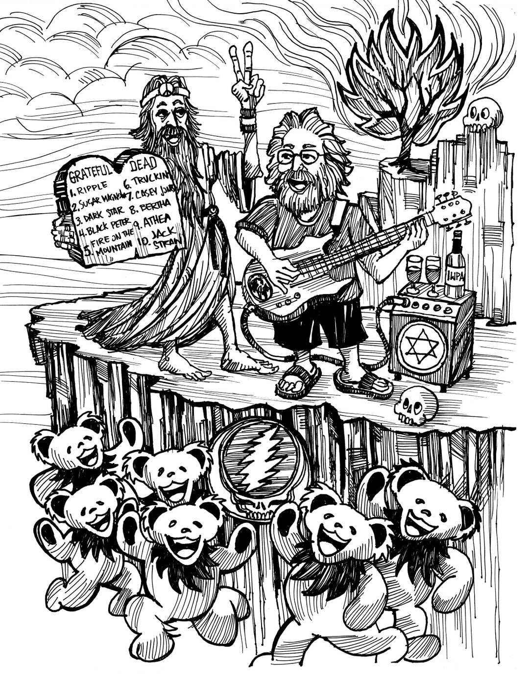 Jerry & Moses Fire on the Mountain POSTER - Etsy