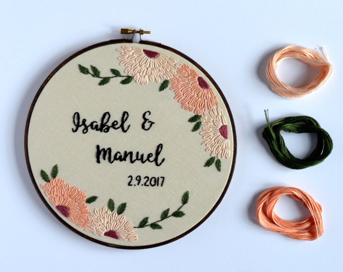 Custom Name Embroidery Hoop Couple's Names Baby Name - Etsy
