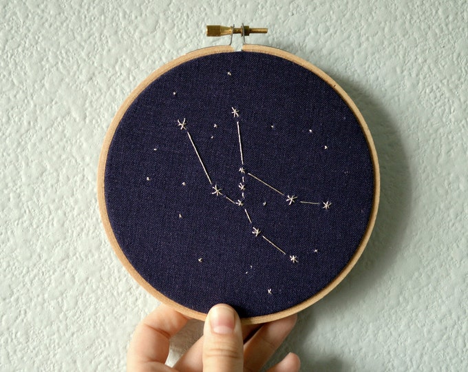 Taurus Constellation Embroidery Hoop Art - Zodiac Star Sign, Astrology ...