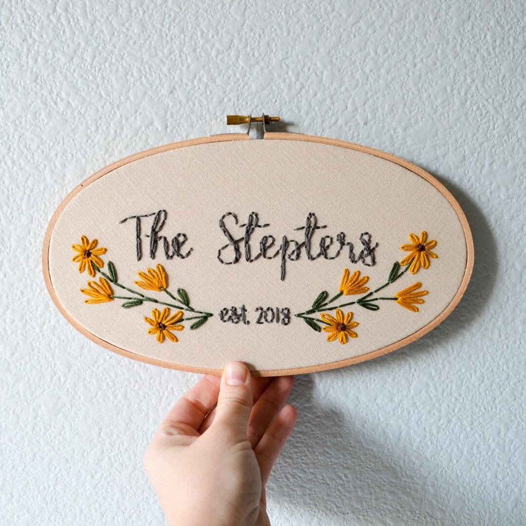 Custom Wedding Embroidery Hoop Anniversary Gift Oval - Etsy