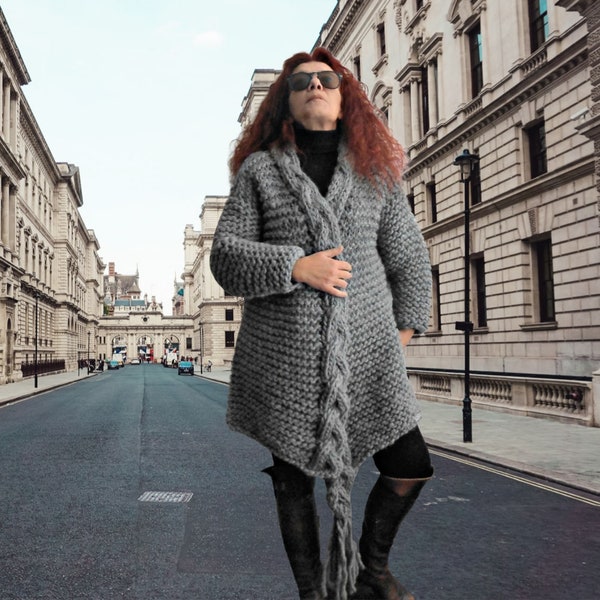 Chunky Knit Cardigan - Etsy