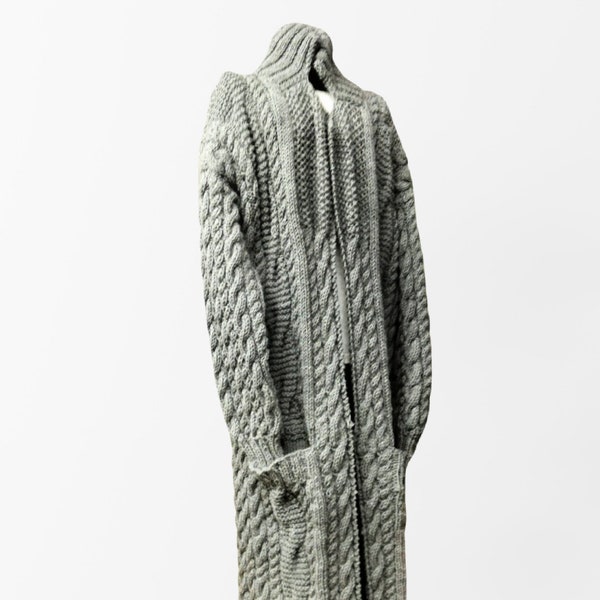 Chunky Knit Cardigan Oversize, Handmade in Bulky Yarn. Custom Wool Coat ...