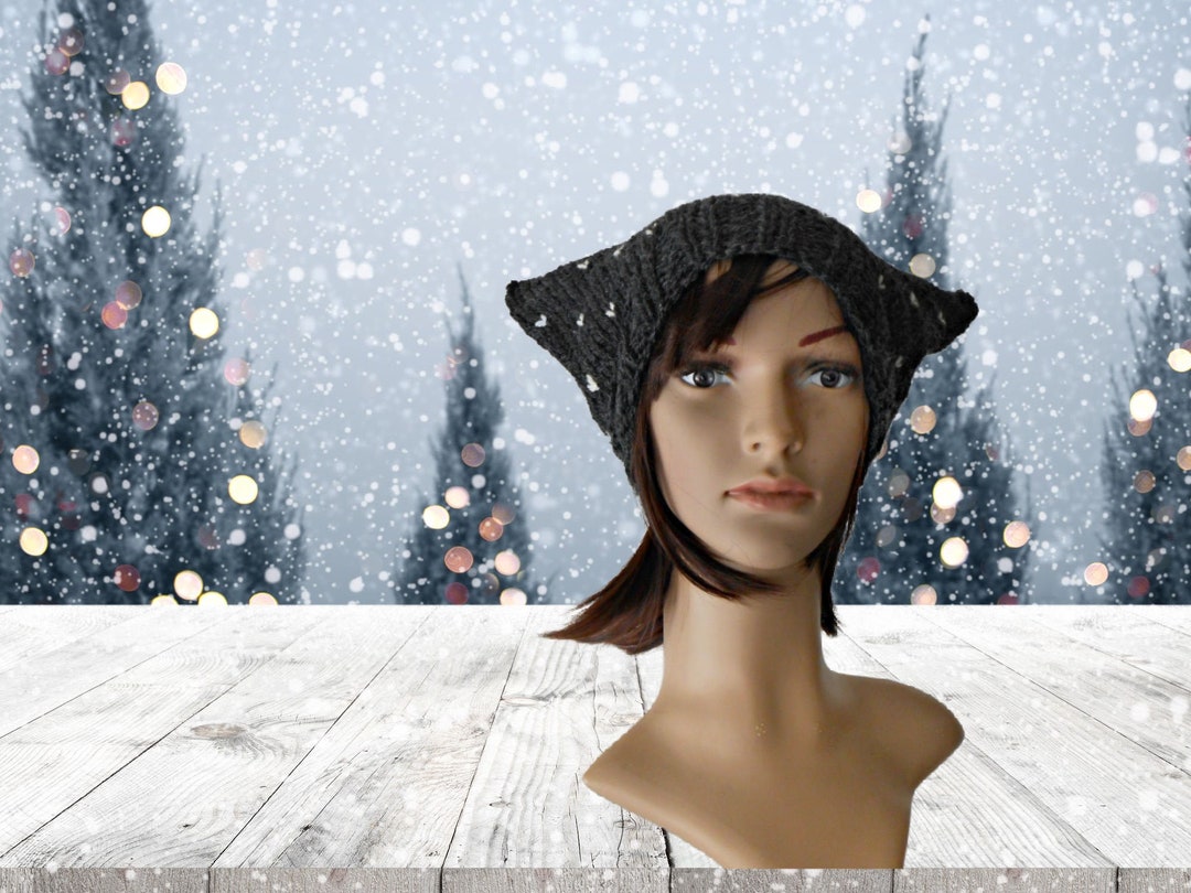 Bonnet oreilles de chat, bonnet en laine péruvienne avec motifs ...