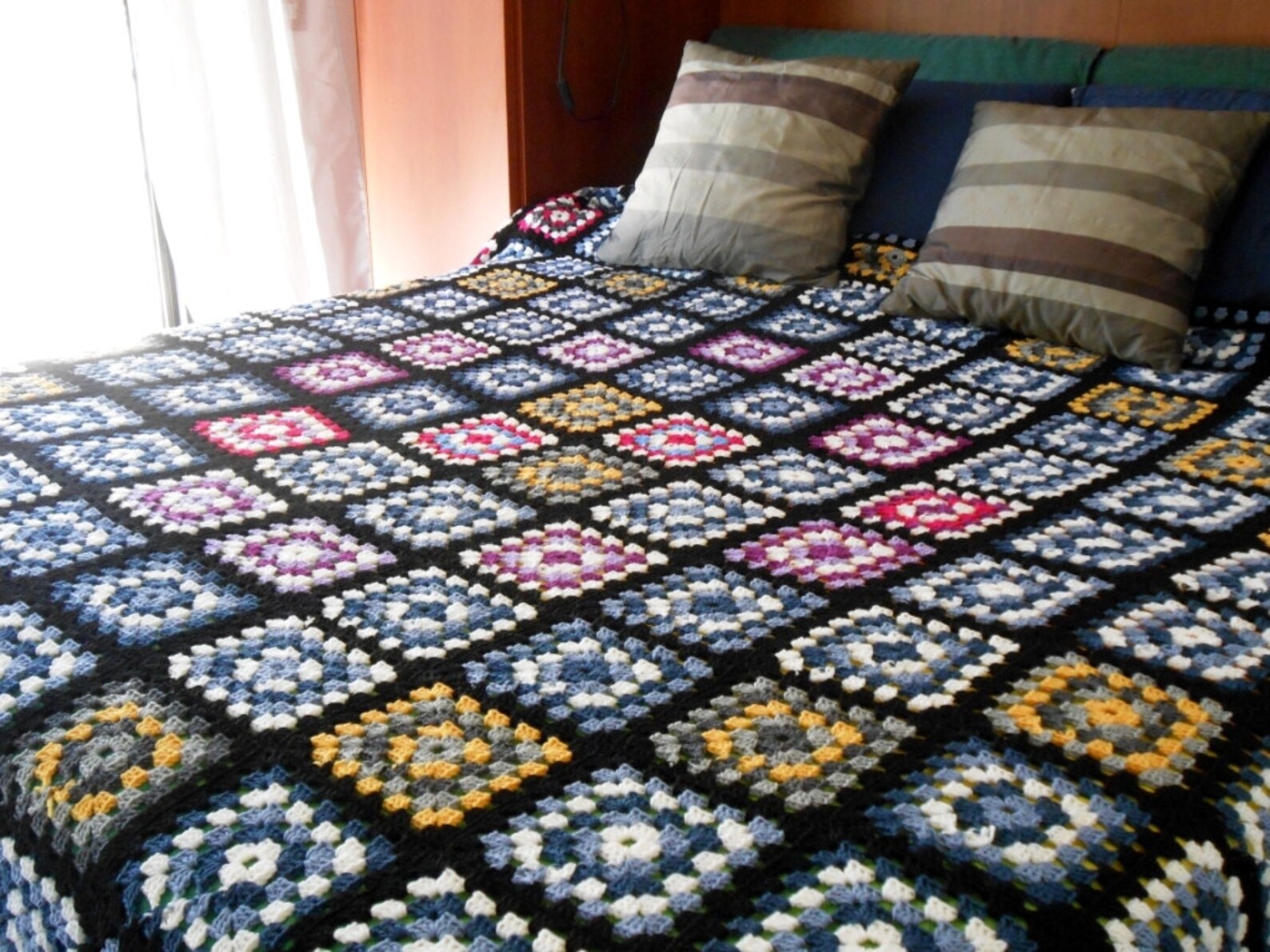 Coperta matrimoniale uncinetto su ordinazione, coperta Granny square in ...