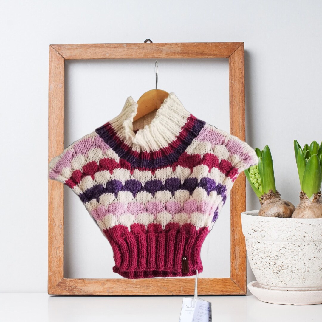 Multicolor Knit Dickie, 7th Anniversary Gift for Wife, Alpaca and Wool ...