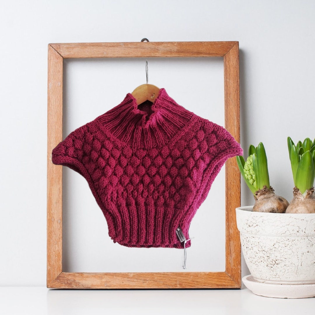 Hand Knit Purple Dickie, 7th Anniversary Gift for Wife, Alpaca and Wool ...