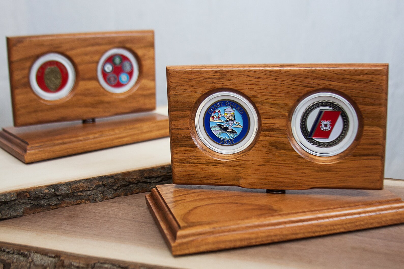 Challenge Coin 2-coin Rotating Display Natural Jatoba Wood - Etsy