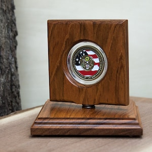 Challenge Coin Rotating Display - Natural Jatoba Wood - Perfect for ...