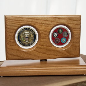 Challenge Coin 2-coin Rotating Display - Natural Woods - Perfect for ...