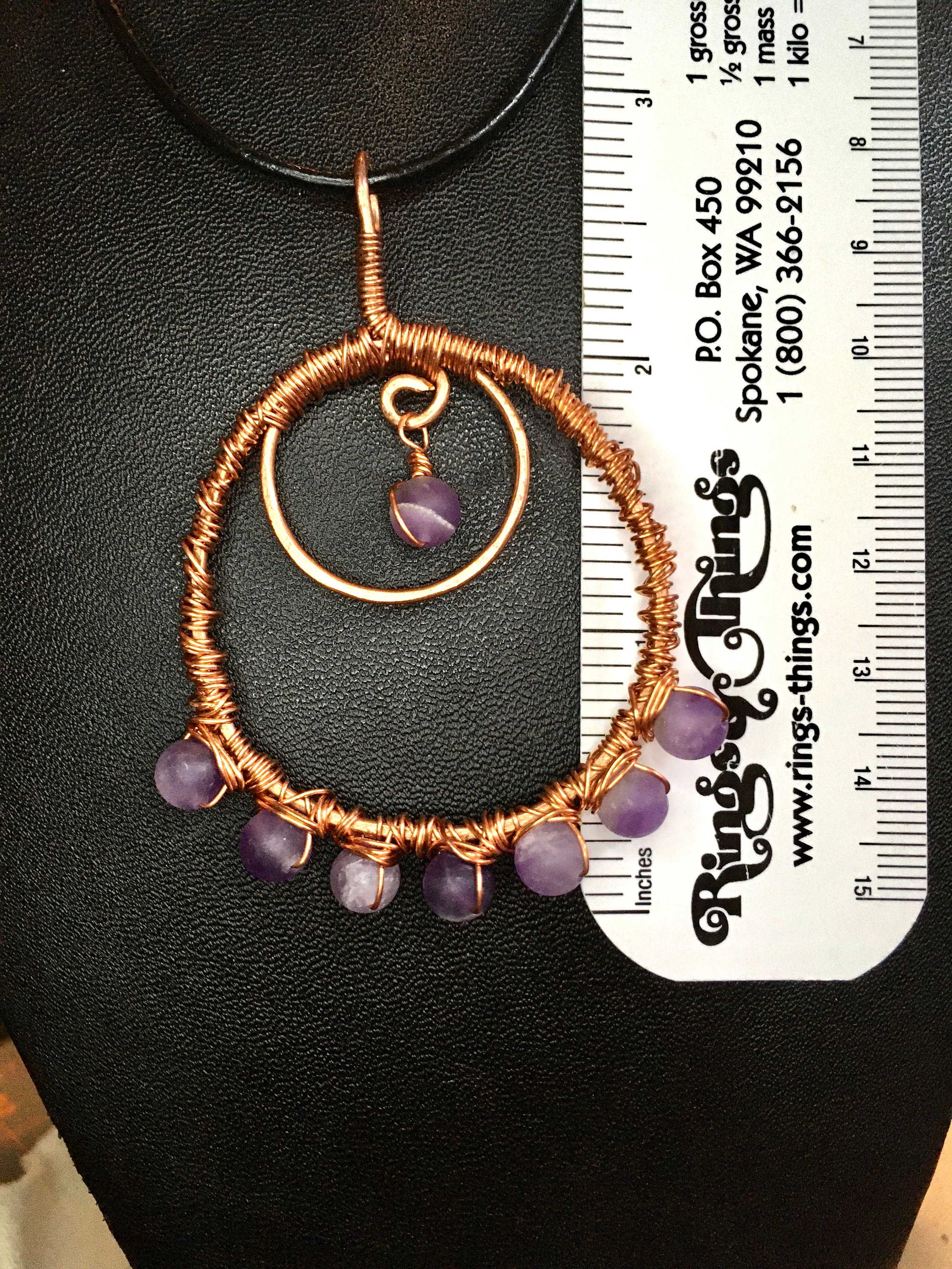 Pendant Necklace Free Form Copper Wire Wrapped Matte | Etsy