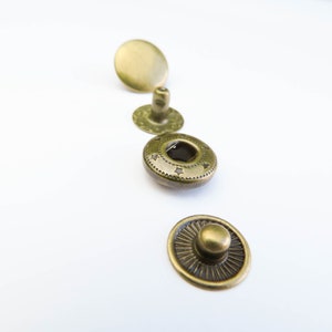 Snap Fasteners Press Studs Poppers Buttons Leather Brass Nickel Antique ...