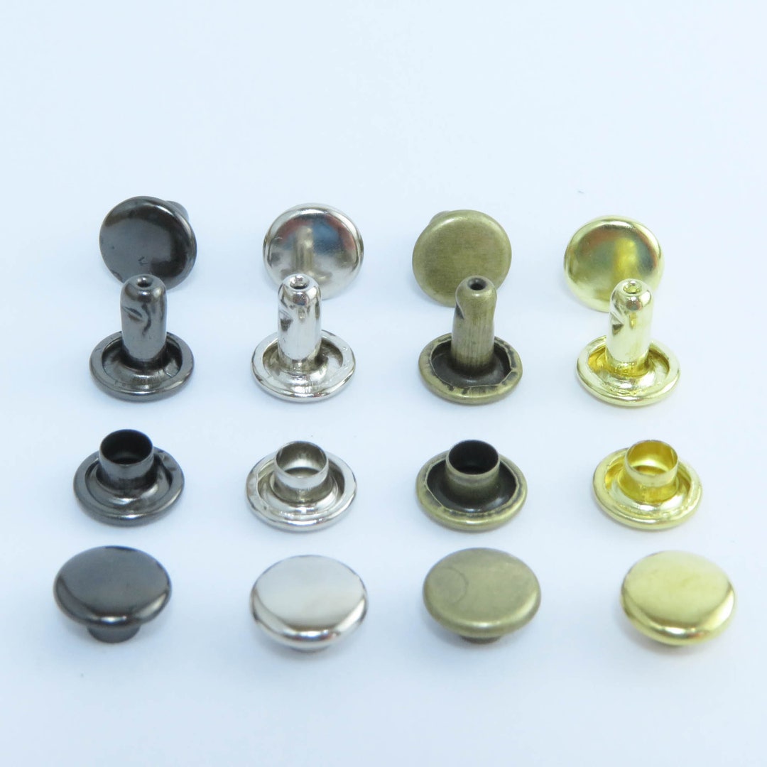 7 Mm Double Cap Rivets. Rapid Rivets for Leathercraft. Antique Brass ...